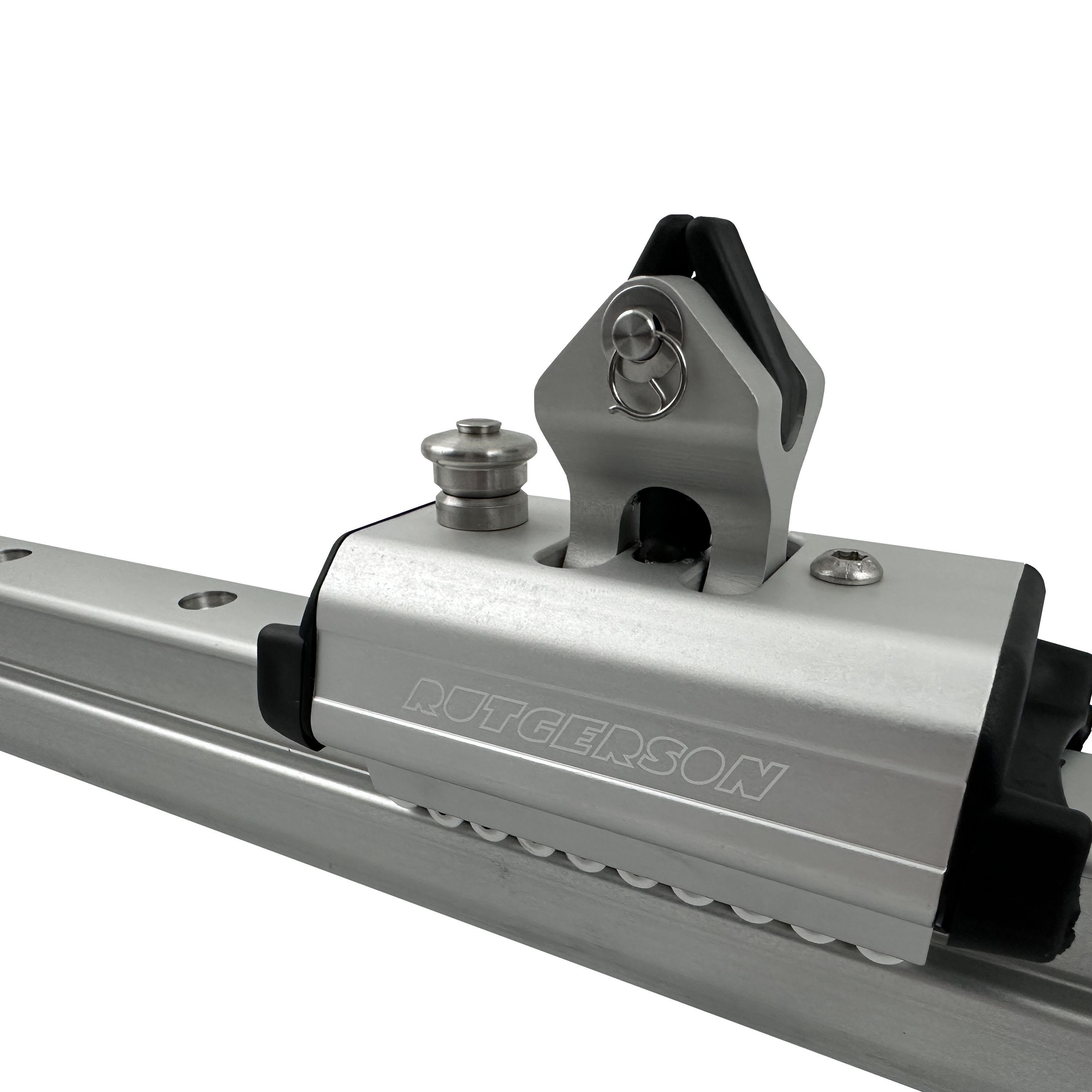 Rutgerson Storskotsskena kit med stopp på vagn, bänkmontage Silver