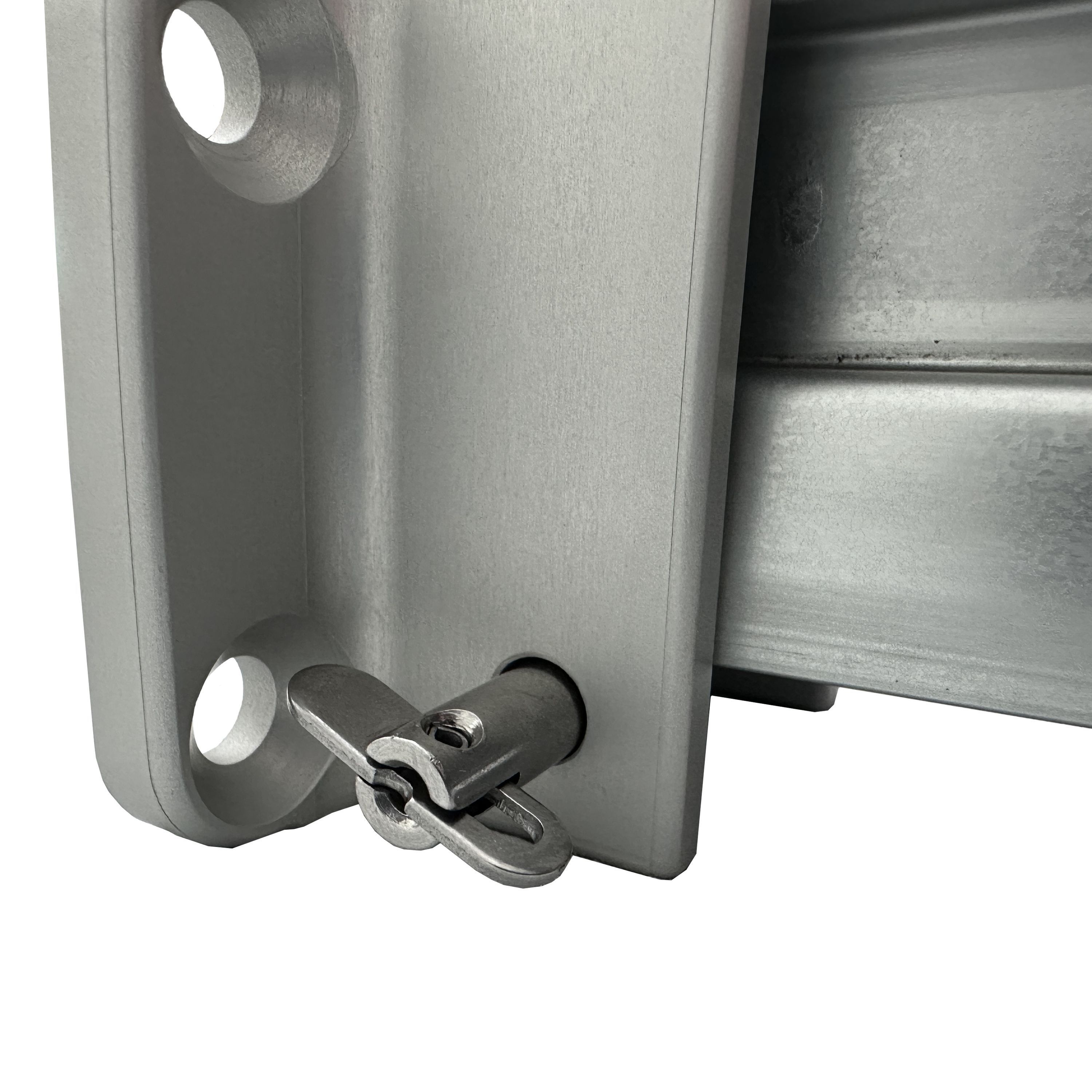 Rutgerson Storskotsskena kit med stopp på vagn, bänkmontage Silver