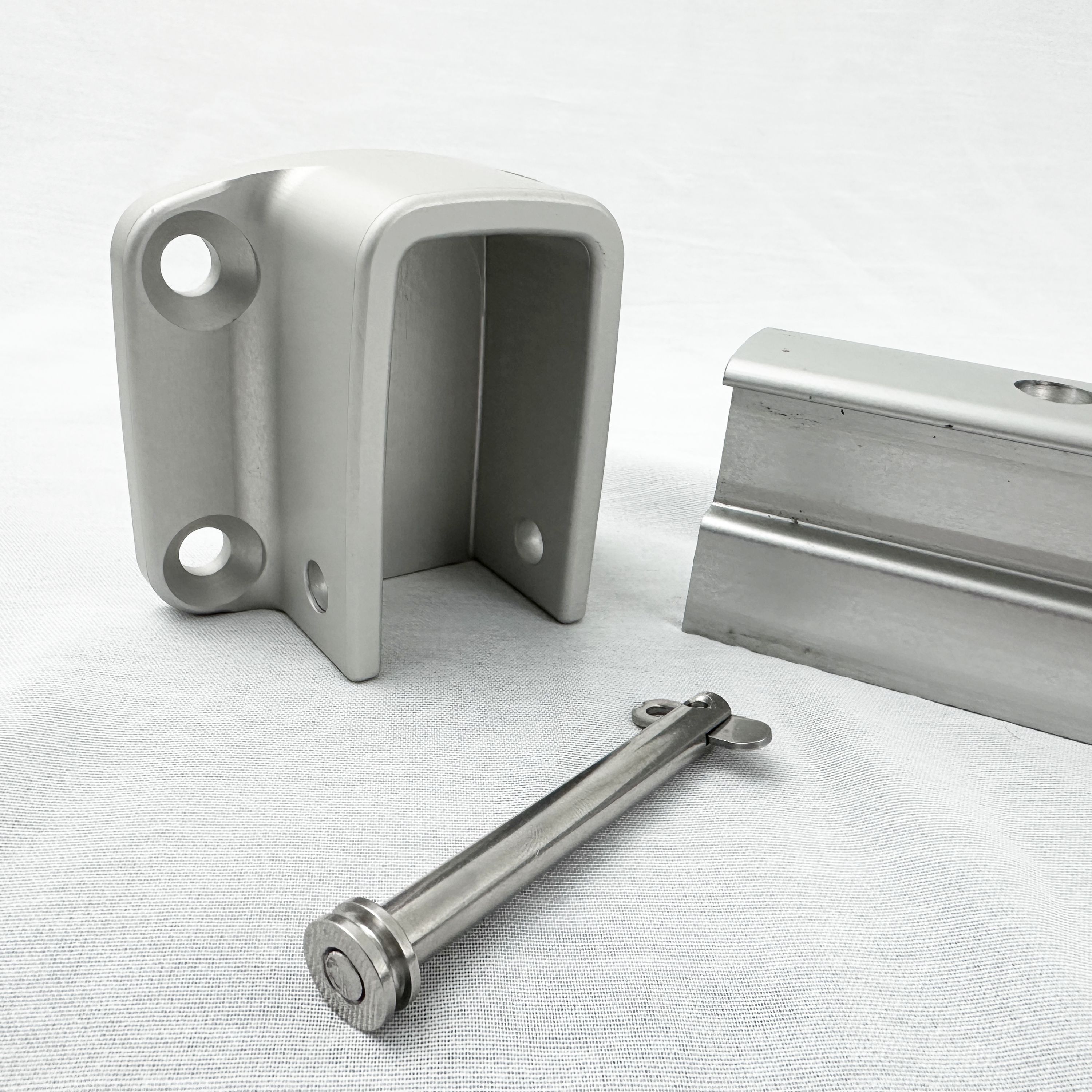 Rutgerson Storskotsskena kit med stopp på vagn, bänkmontage Silver